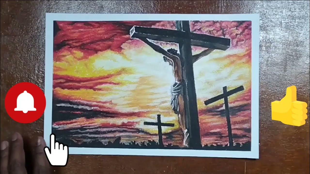 How to draw Jesus on the cross for beginners l sep by step l tutorial l ...