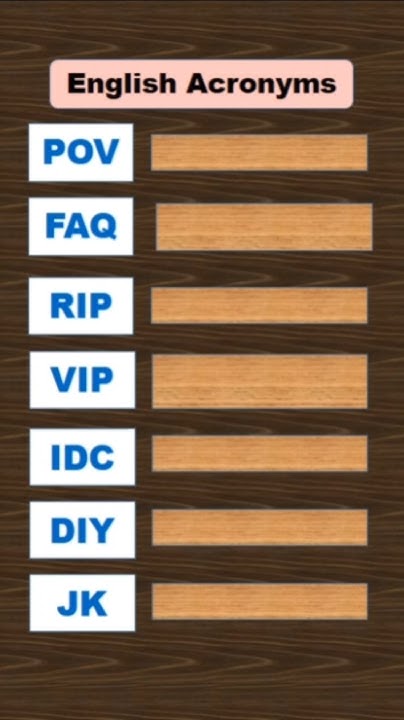 Modern English Acronyms Must know #englishlanguage #quiz #english # ...