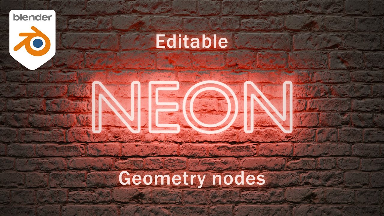 Editable Neon Text Light using Geometry Nodes - YouTube