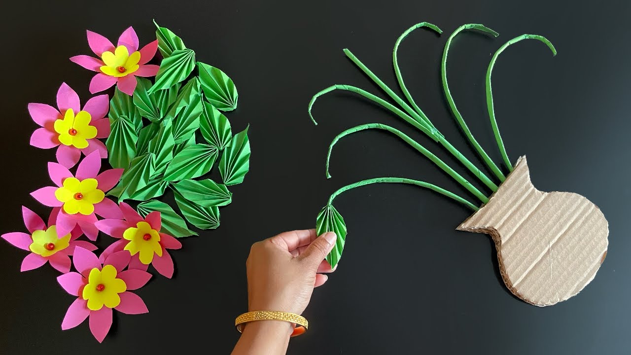 Beautiful Flower Wall Hanging Craft / Paper Craft For Home Decoration ...
