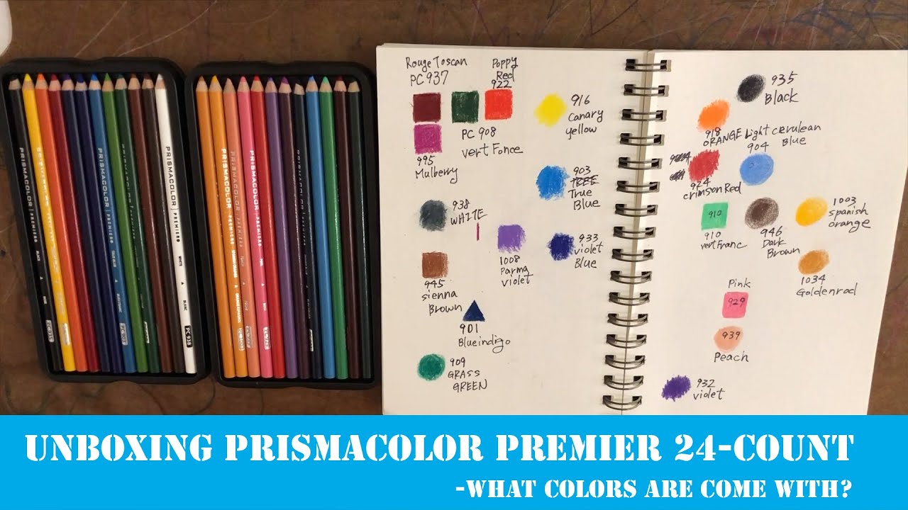 Unboxing Prismacolor Premier Colored Pencils 24-Count Set -What colors ...