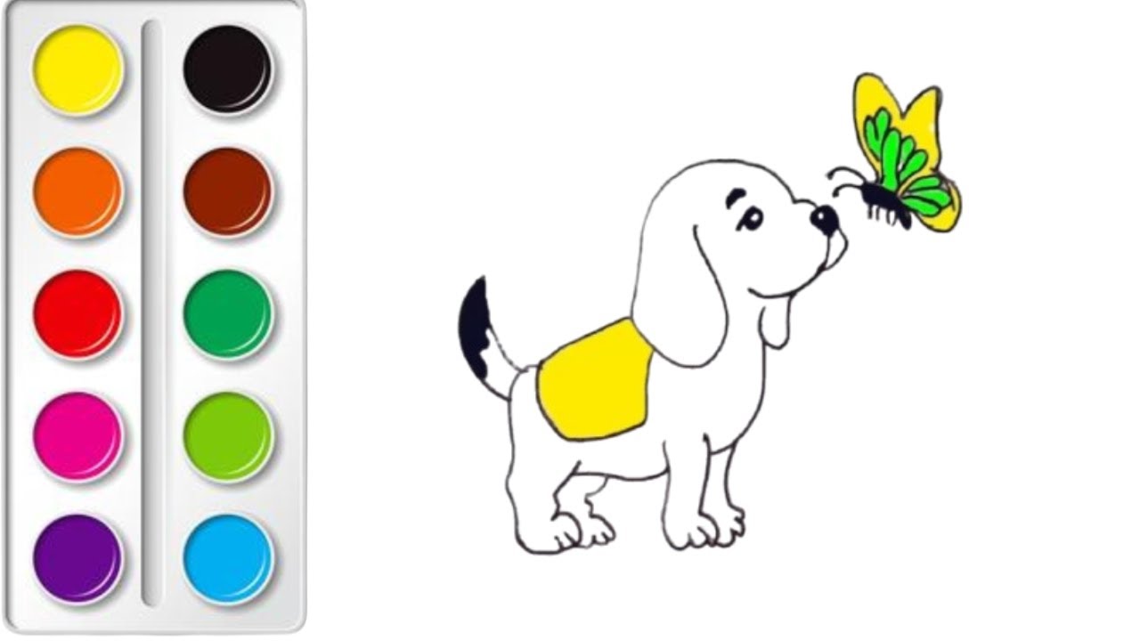 Dog drawing, painting, magic fingers art, drawing tutorial, how to draw ...