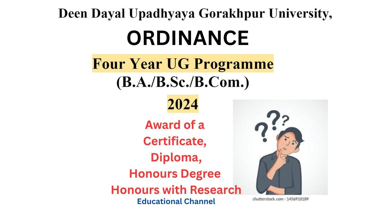 UG ORDINANCE -2024 I FOUR YEAR PROGRAM I BSc. I HONOURS WITH RESEARCH I ...