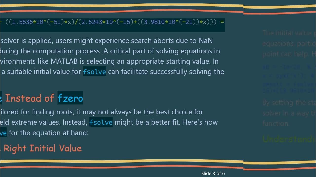 Solving Equations in MATLAB: How to Use fsolve for Complex Problems ...