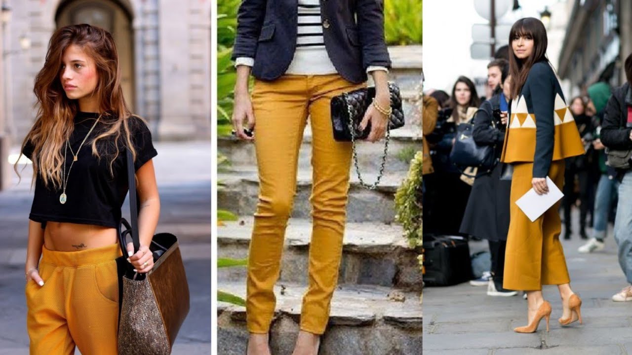 20 Cheerful & Stylish ways to wear mustard pants in 2019 - YouTube