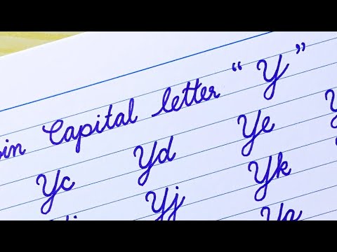 Cursive capital letter Y join to small letters a to z | How to write ...