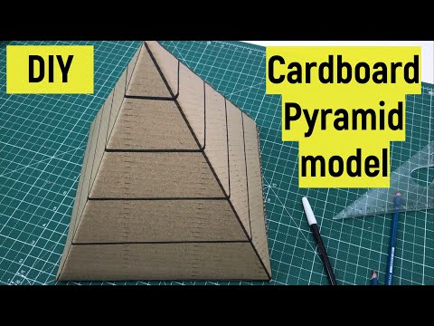Cardboard pyramid 3D model making | How to make a cardboard pyramid model at home easy | Pyramid