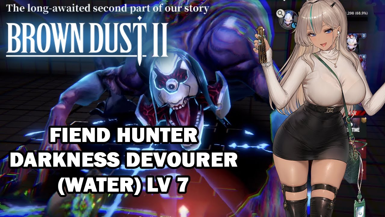 PRACTICE FIEND HUNTER DARKNESS DEVOURER (WATER) LEVEL 7 - Brown Dust 2 Indonesia - YouTube