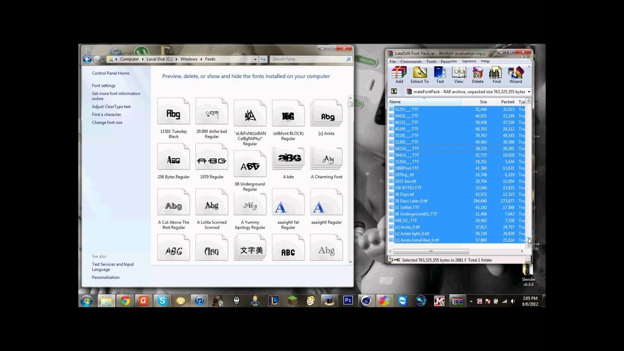 Big Font Pack + How to install multiple fonts at once - YouTube