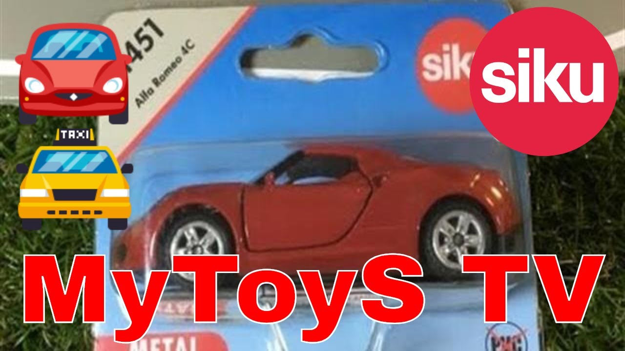 Siku Auto : unpacking Siku Diecast Toy Car Siku 1451 - Alfa Romeo 4C ...