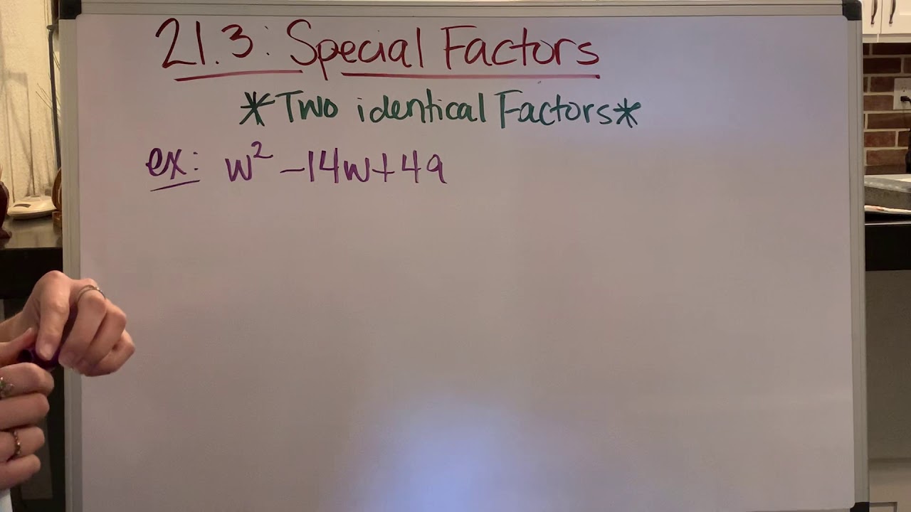 Algebra 1: 21.3 Special Factors Two Identical Factors - YouTube