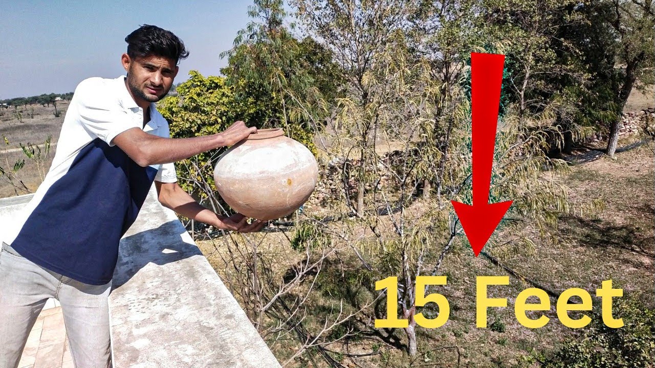 Dropping Water Pot from 15 Feet Height || Pot vs 15 Feet Height ...