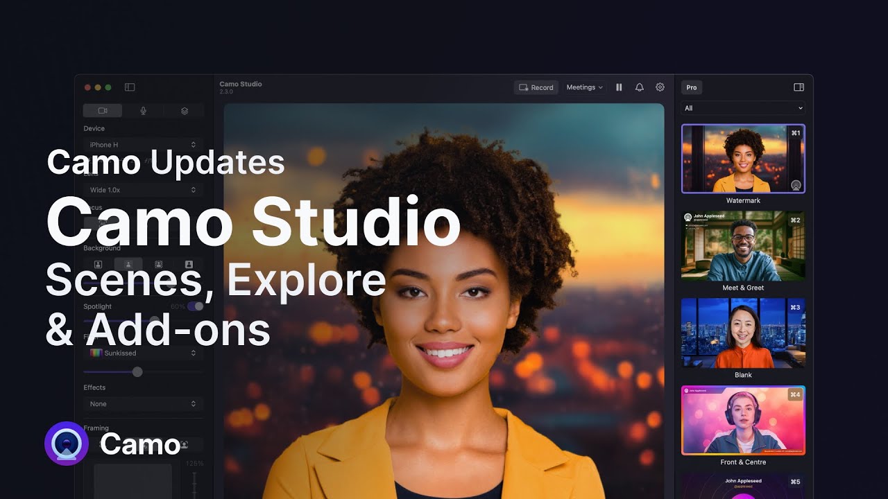 Camo Studio 2.3 - Scenes, explore, screen capture and add-ons - YouTube