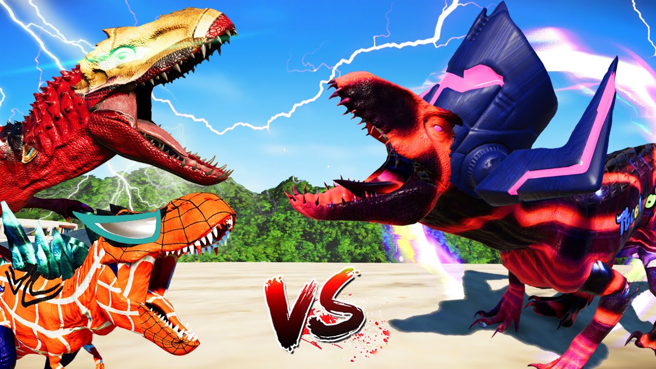 NEW Galactus Indoraptor Vs Godzilla Tyrannosaurus Rex Dinosaurs Fight 🌍 ...