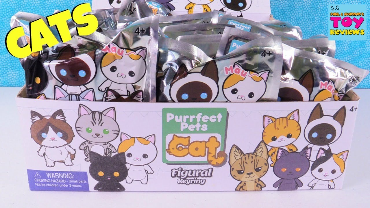 Purrfect Pets Cat Figural Keyrings Full Box Opening Toy Review ...