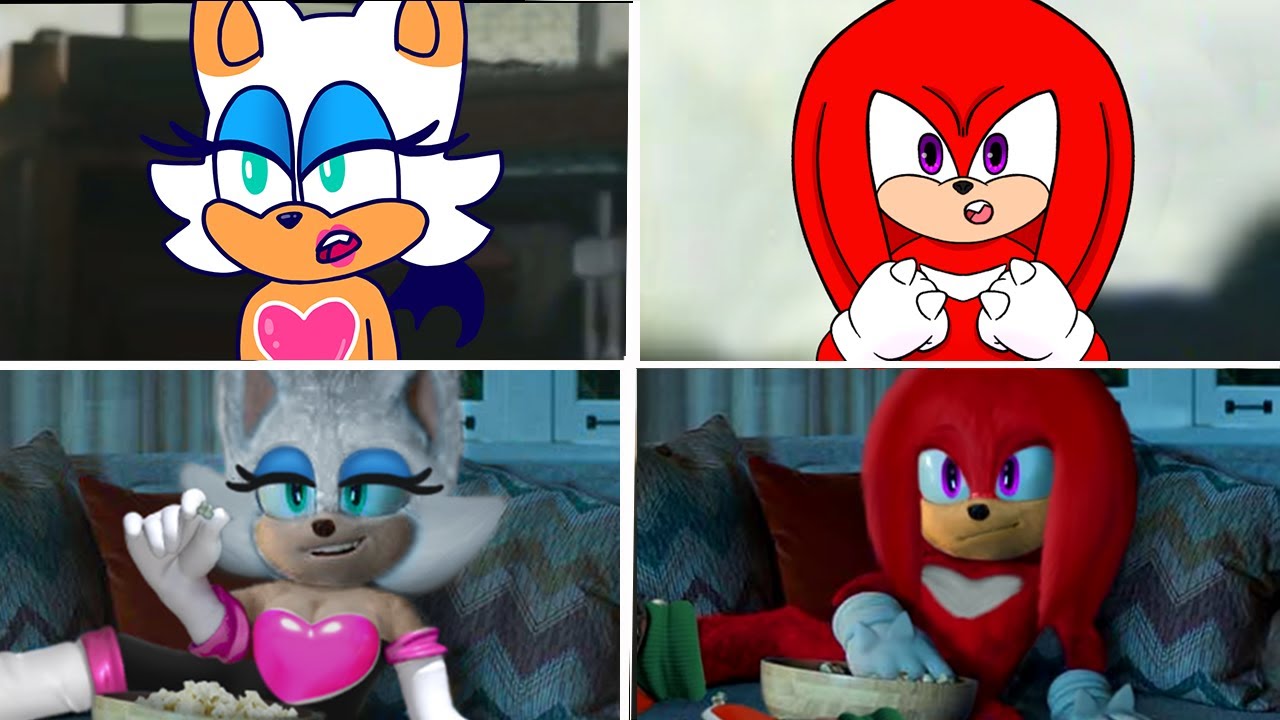 Sonic The Hedgehog Movie KNUCKLES vs ROUGE Uh Meow All Designs ...