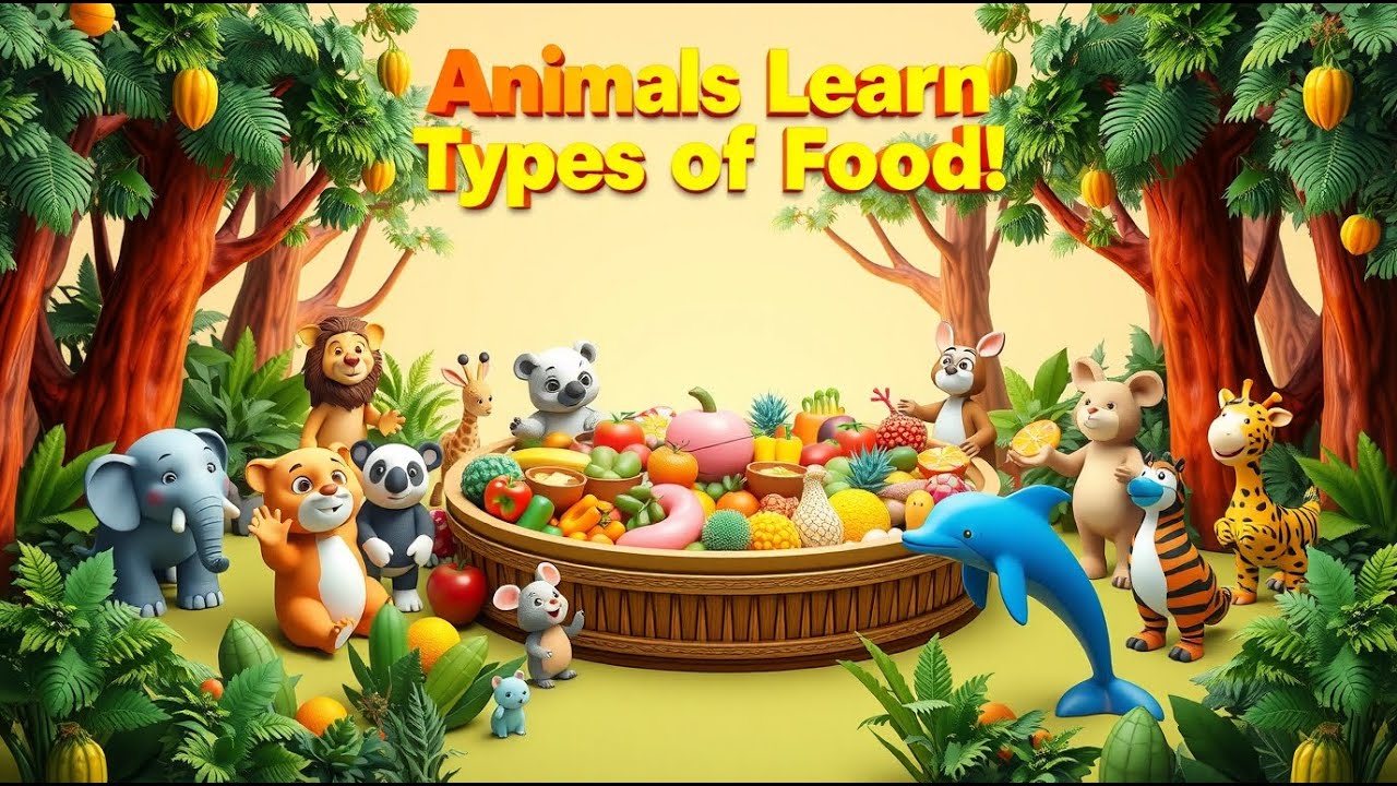Animals Learn Types of Food! | Fun Food Nursery Rhyme for Kids | Zippy ...