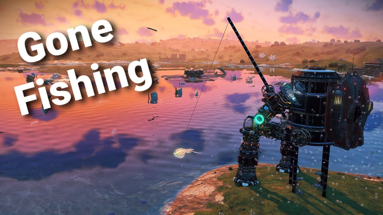 The Reel Swim Shady - Robot Fisherman - No Man's Sky Base Builds - YouTube