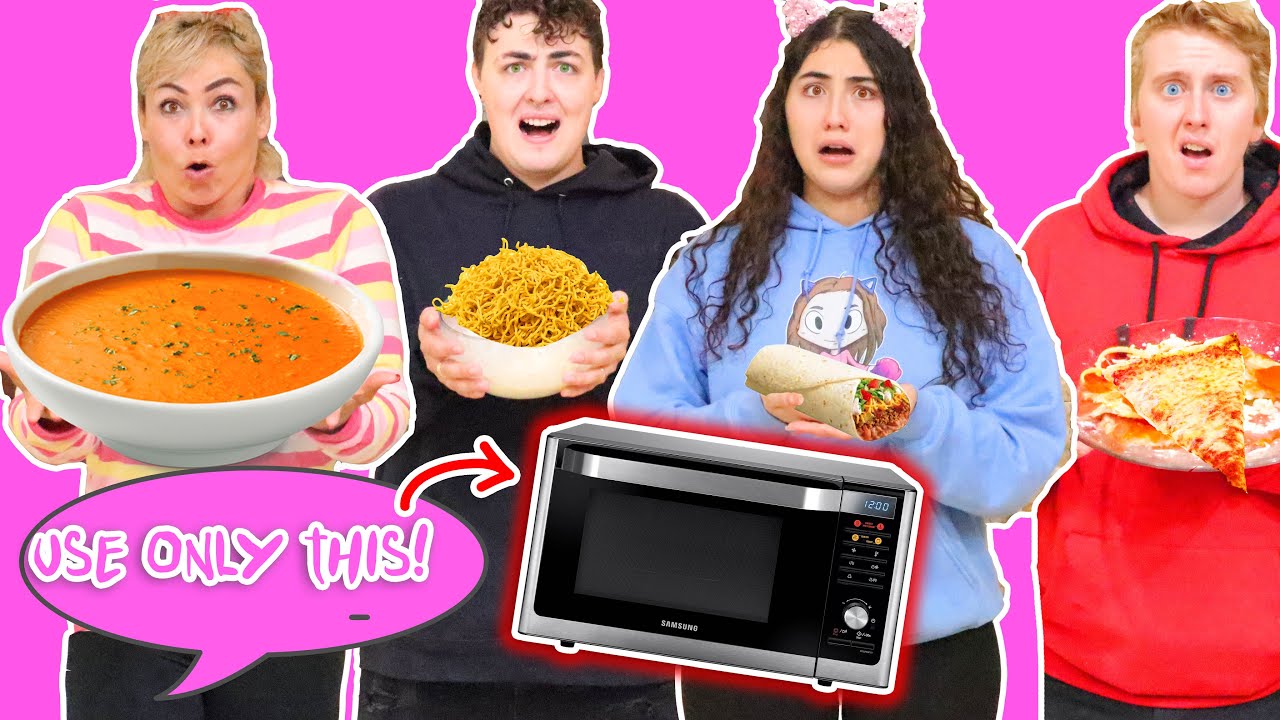 ONLY USING A MICROWAVE TO COOK FOR 24 HOURS CHALLENGE! - YouTube