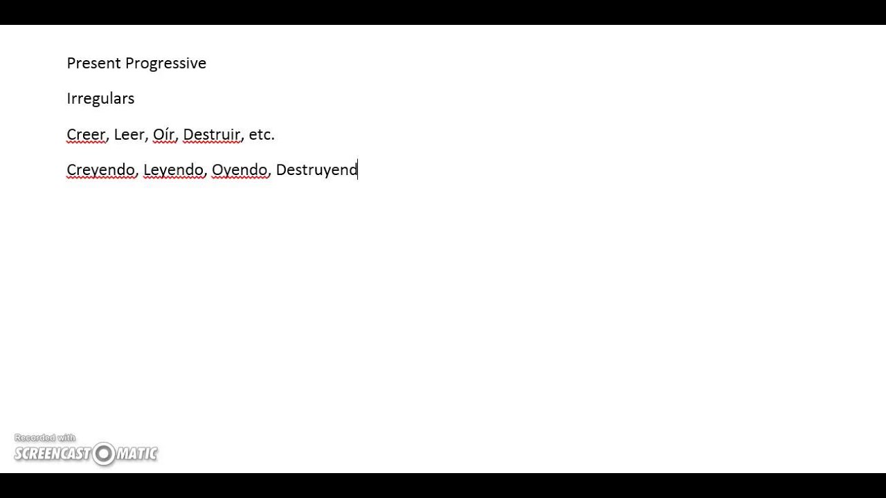 Present Progressive Irregular - YouTube