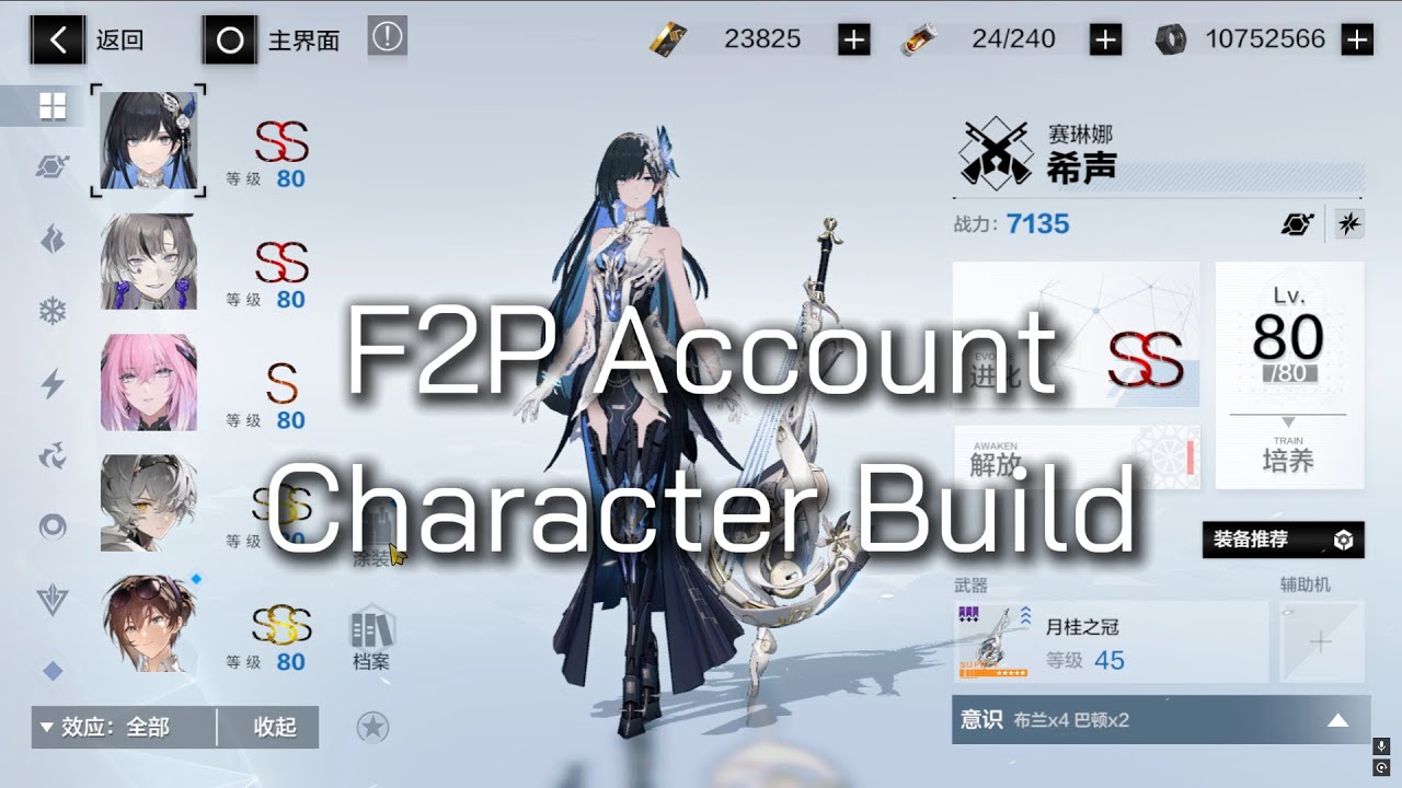 Punishing Gray Raven Selena SS Rank Character Build F2P Account #pgr # ...