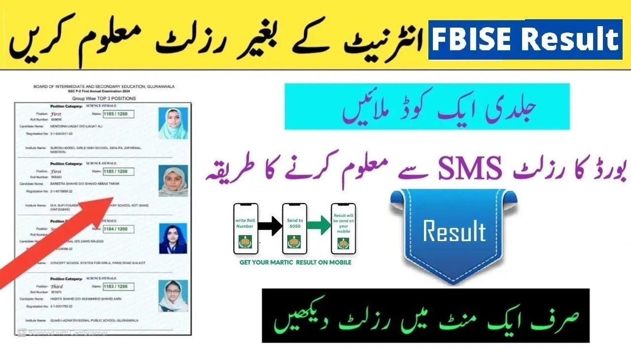 FBISE result HSSC 2024 check by SMS within 1 minute without internet ...