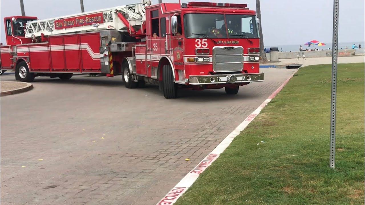 San Diego fire department Pierce tractor driven Arial and Articulating ...