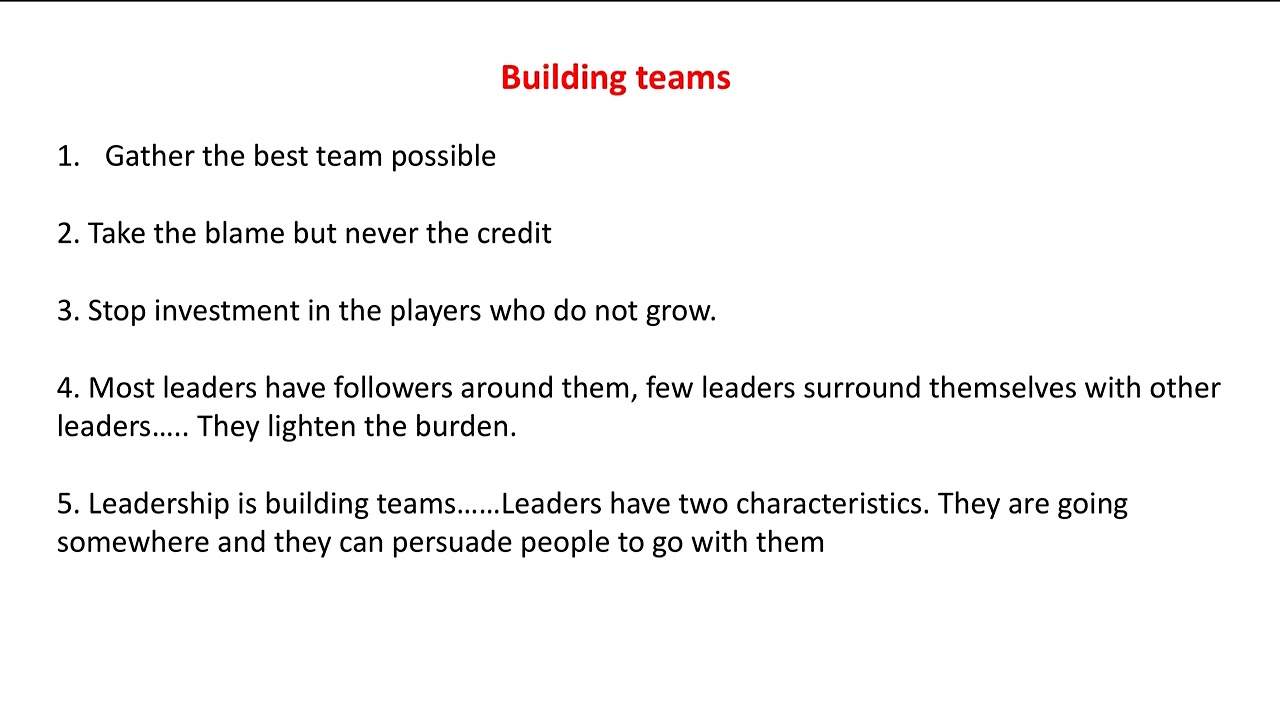 9 fundamentals in building great teams - YouTube