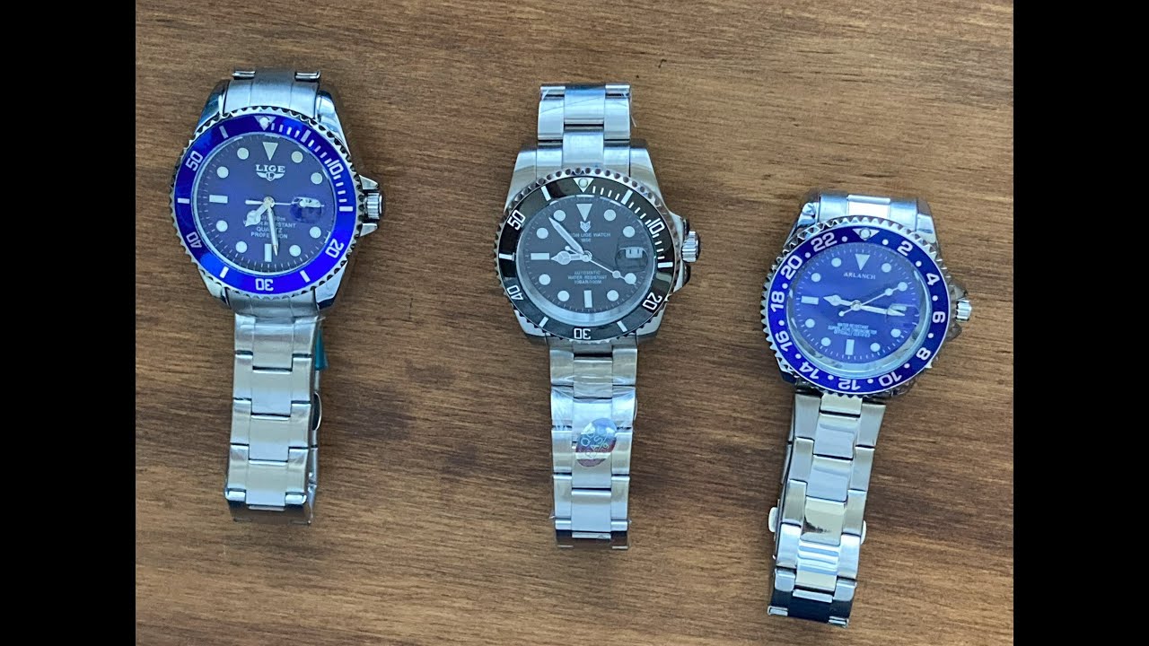 LIGE 6801 VS LIGE 10045 VS ARLANCH 305. (Homenaje al Rolex Submariner ...