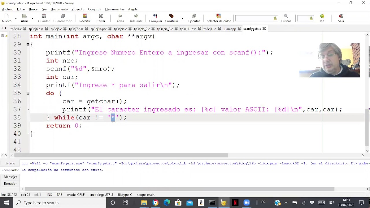 Programacion En Lenguaje C Scanf Vs Getchar Fgets Gets Youtube