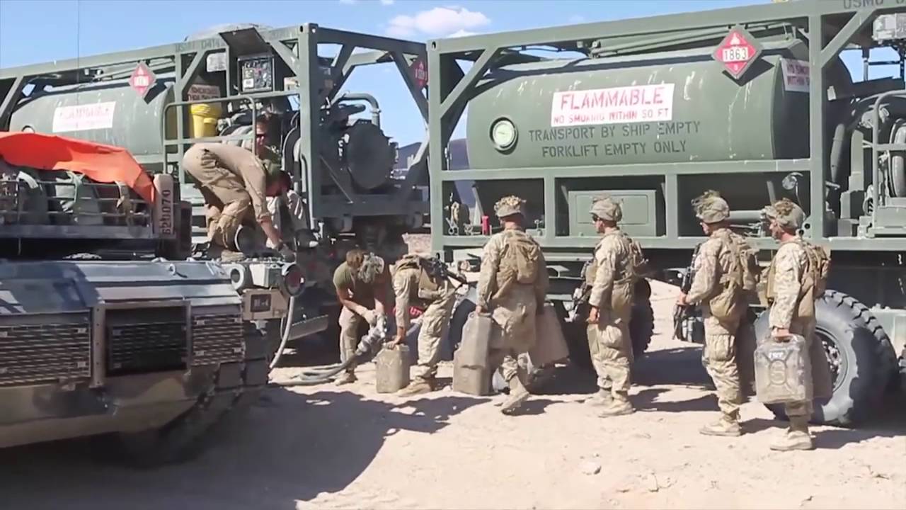 USMC M1A1 Abrams Tank Maintaince Ammo loading Refueling live fire ...