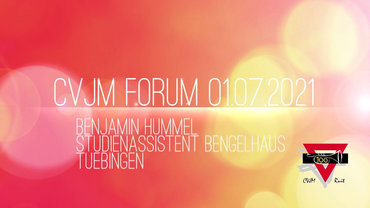 CVJM Forum am 01. Juli 2021 mit Benjamin Hummel - YouTube
