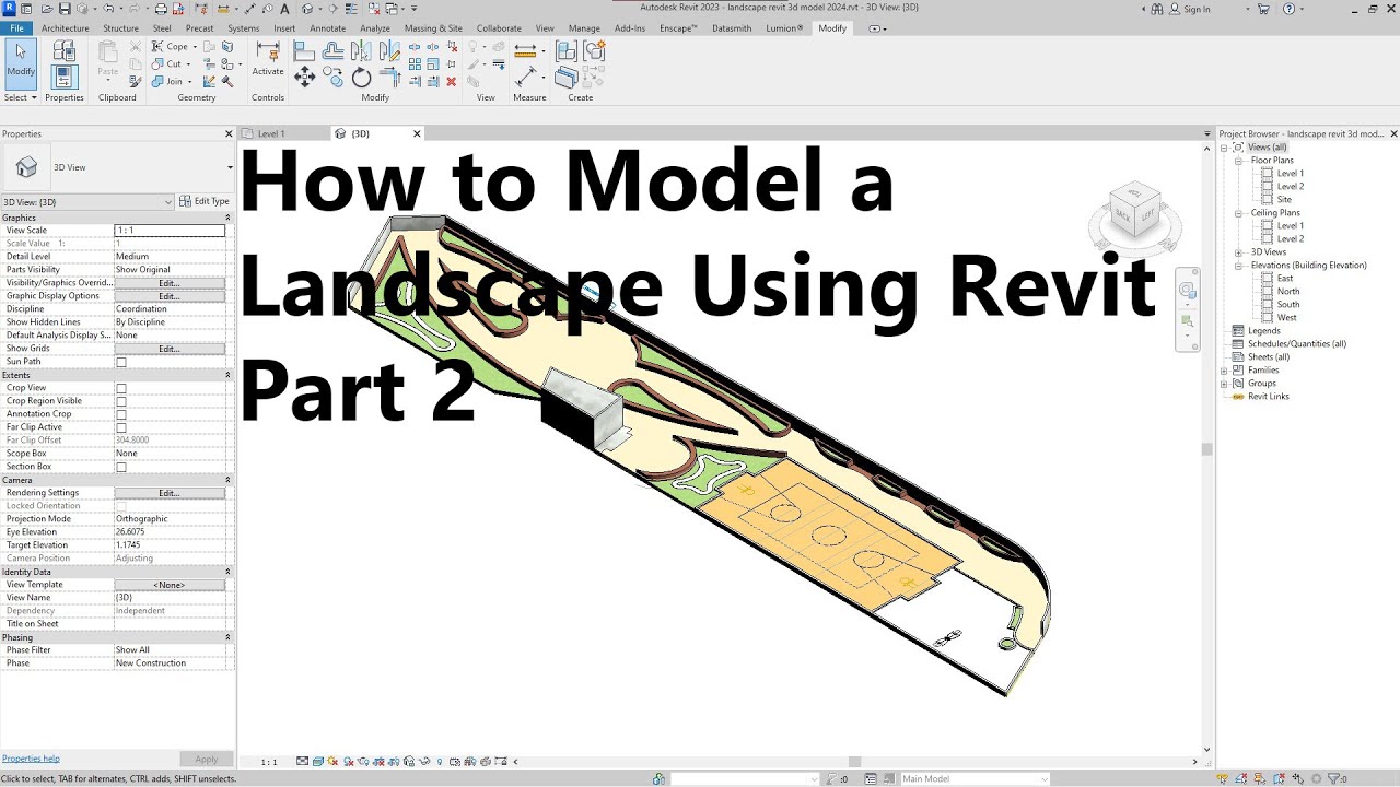 how to model a landscape using Revit part 2 - YouTube