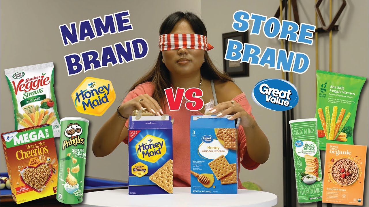 GUESSING NAME BRAND VS. STORE BRAND SNACKS?! - YouTube