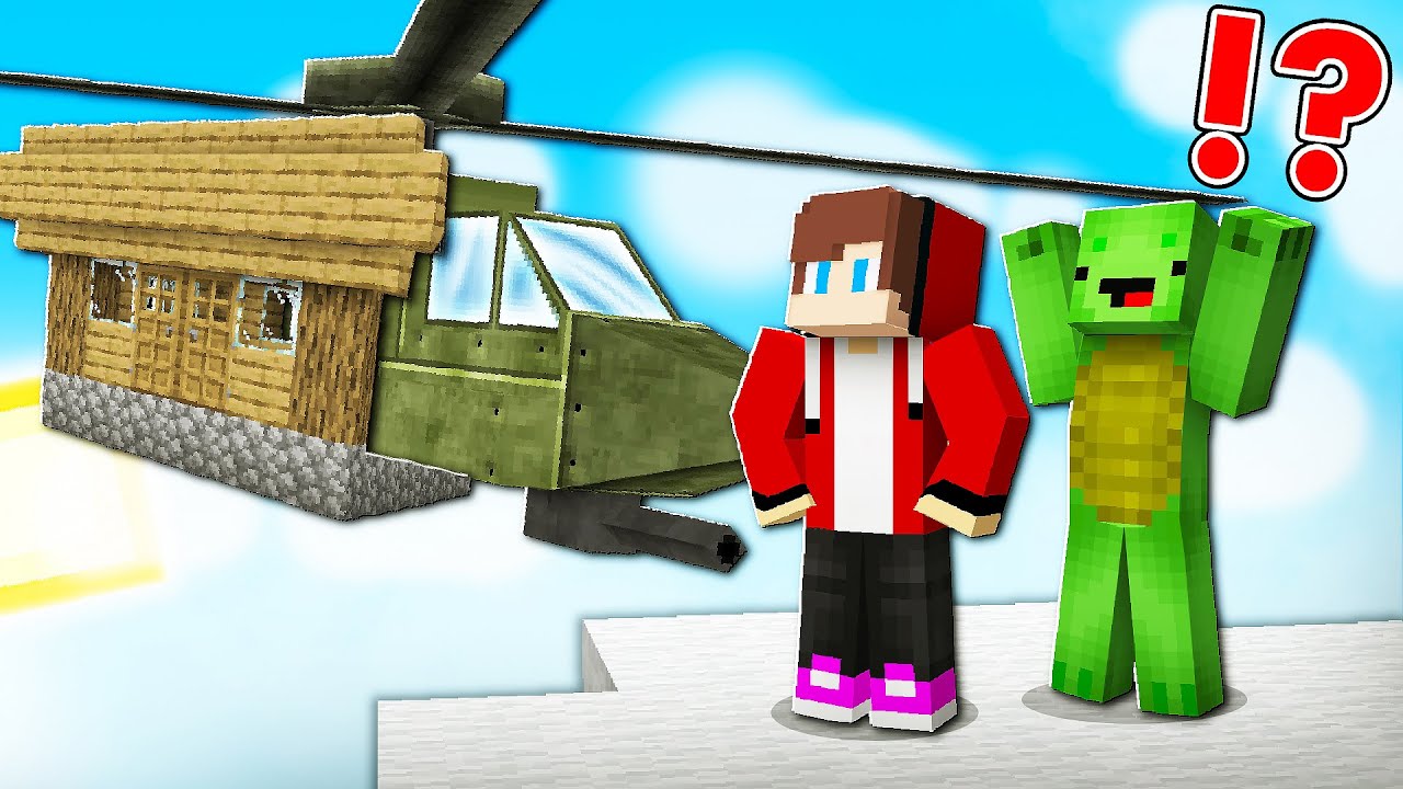 How Mikey and JJ Build SECRET BASE Inside HELICOPTER ? - Minecraft (Maizen) - YouTube
