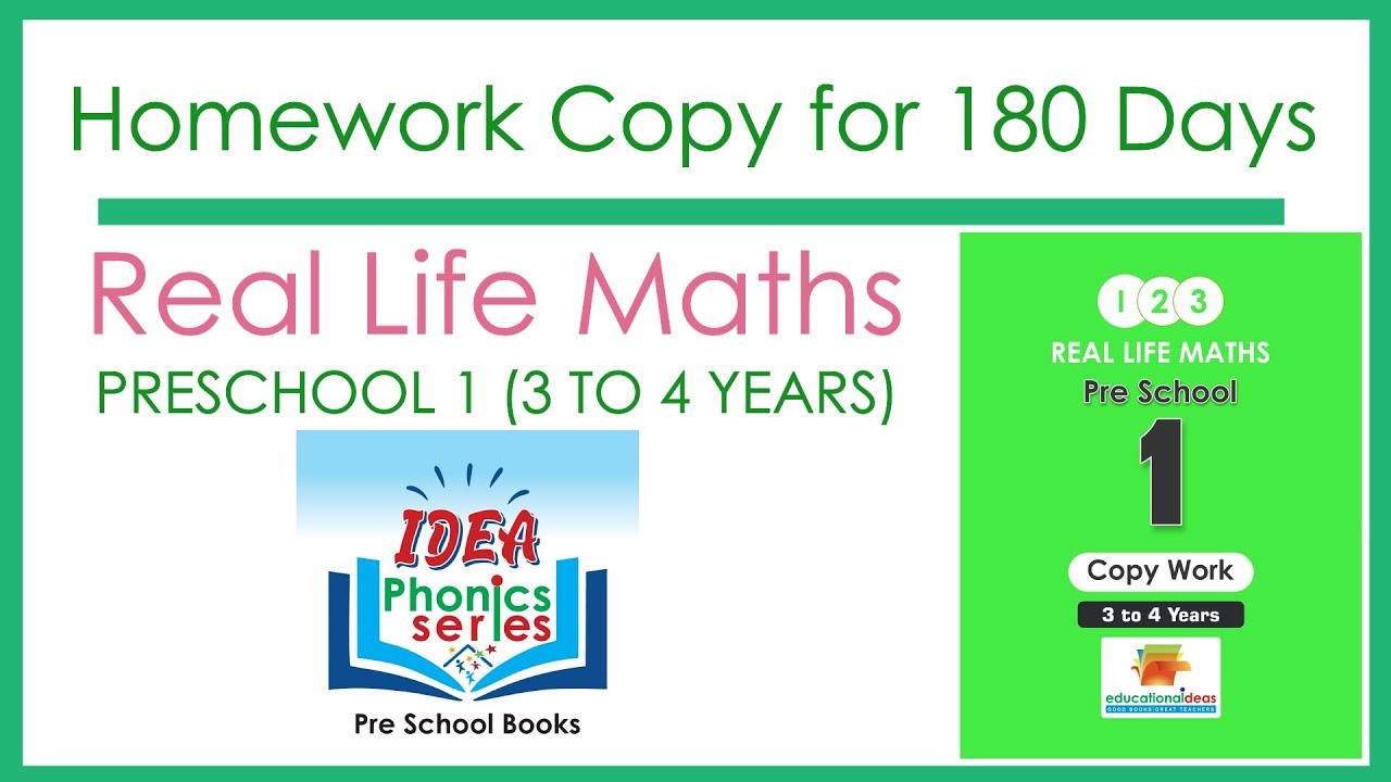 HOMEWORK COPY WORKSHEETS | Real Life Maths (Preschool 1) 3 to 4 Years ...