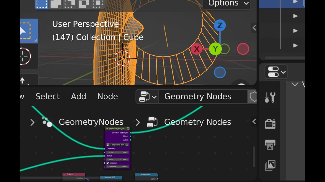 Proportional Edit Geometry nodes - YouTube