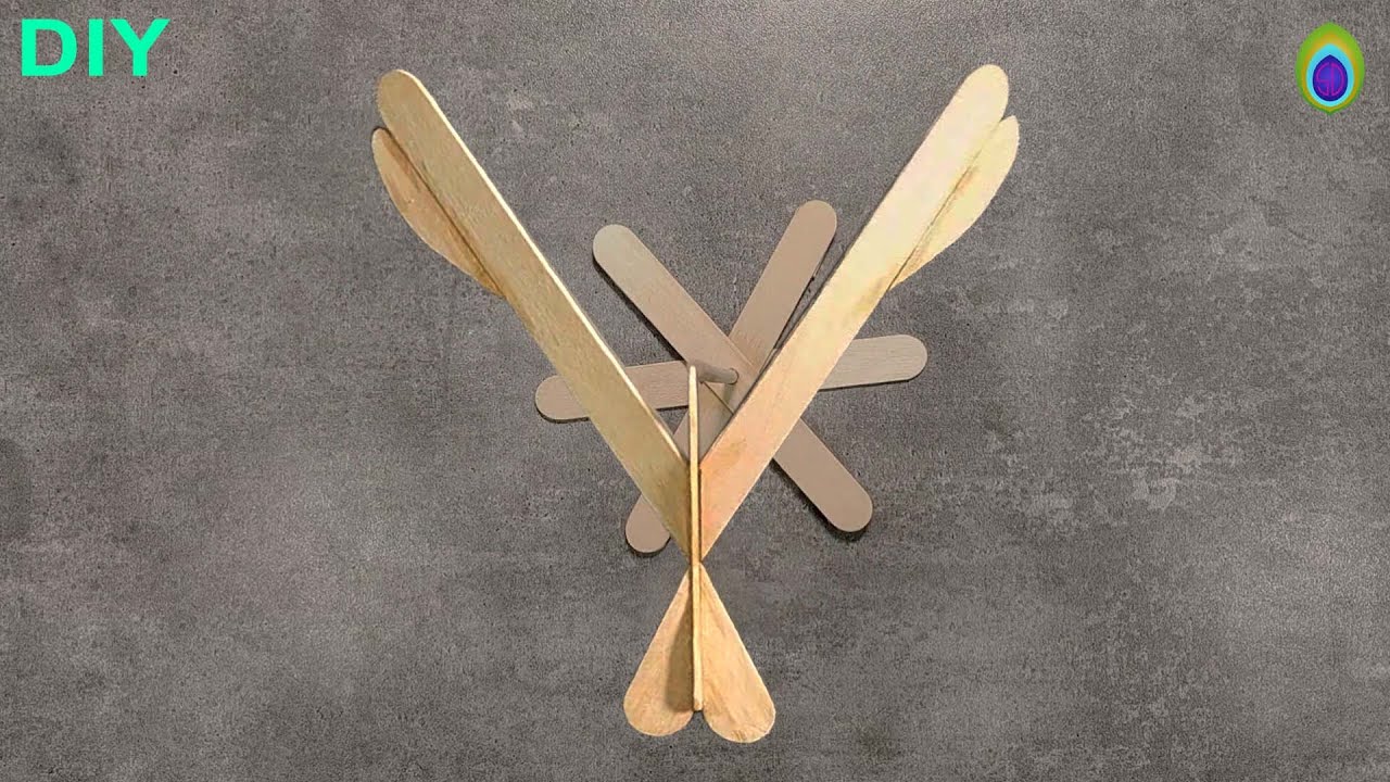 How to make Balancing Eagle Bird for Relaxing from Popsicle stick ...