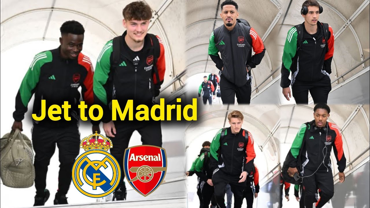 Arsenal squad jet to Madrid for the second leg of champions League ...