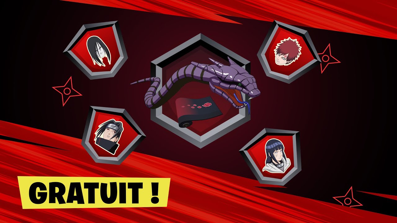 🔴 LIVE FORTNITE RÉCOMPENSES GRATUITES NARUTO THE NINDO (MANDA, AKATSUKI ...
