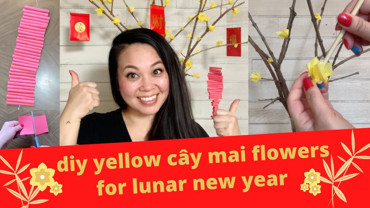 How To Make Yellow Mai Flowers For Lunar New Year Cây Mai Tết - YouTube