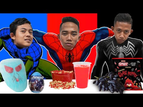 PILIH KARAKTER SPIDERMAN SESUAI MAKANAN 1 WARNA! | **SAPUTRA JADI VENOM**😱 | Mikael TubeHD