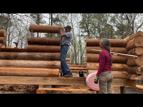 Log cabin build PART 12. Full scribe construction row 6 and starting ...