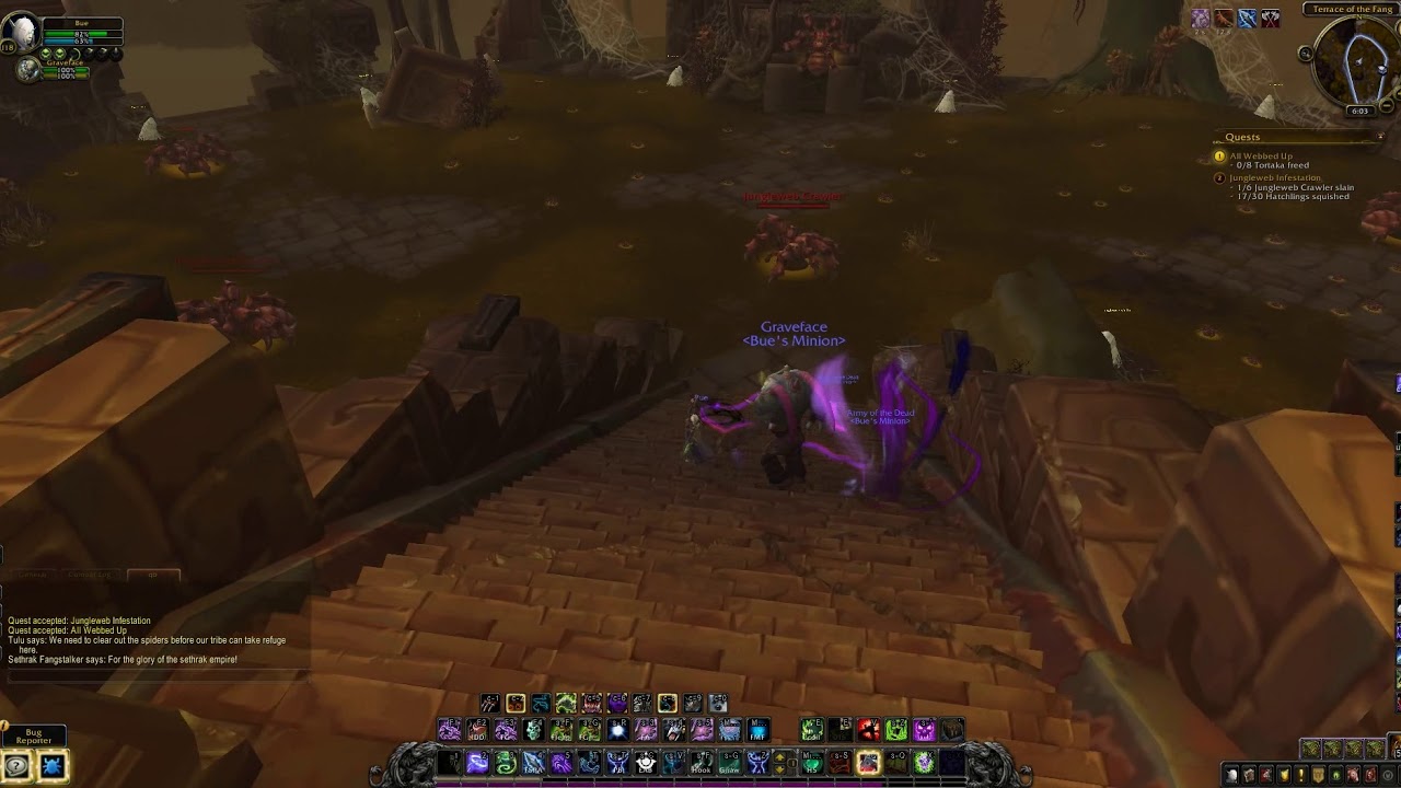 WoW quest - All Webbed up & Jungleweb Infestation - YouTube