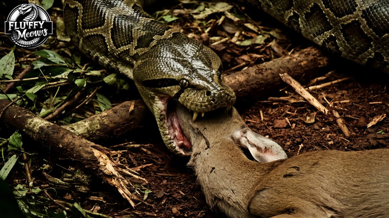 Giant Python Attacks Its Prey for Food in the Wild! - YouTube