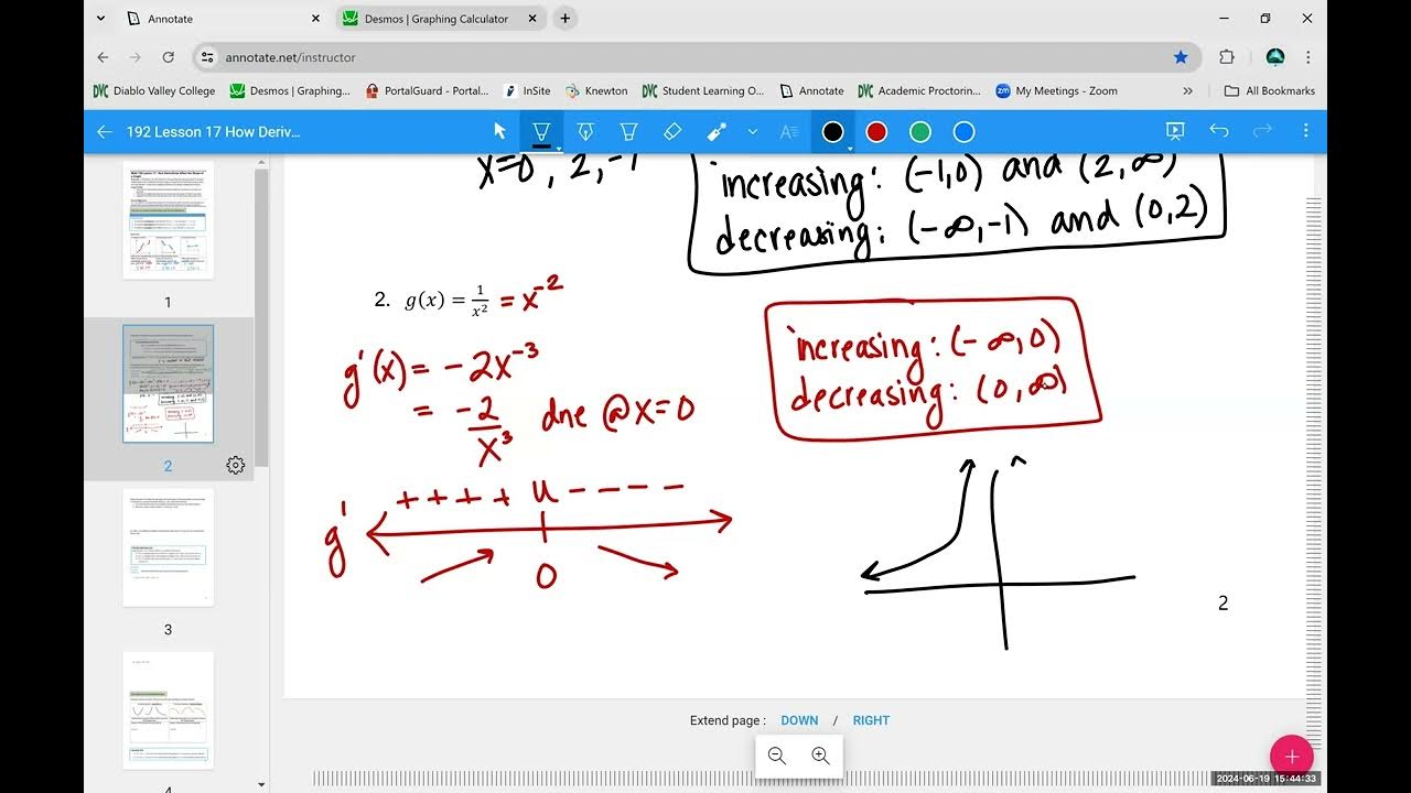 Lesson 17, part 1: Relative extrema and intervals of Increase/Decrease ...