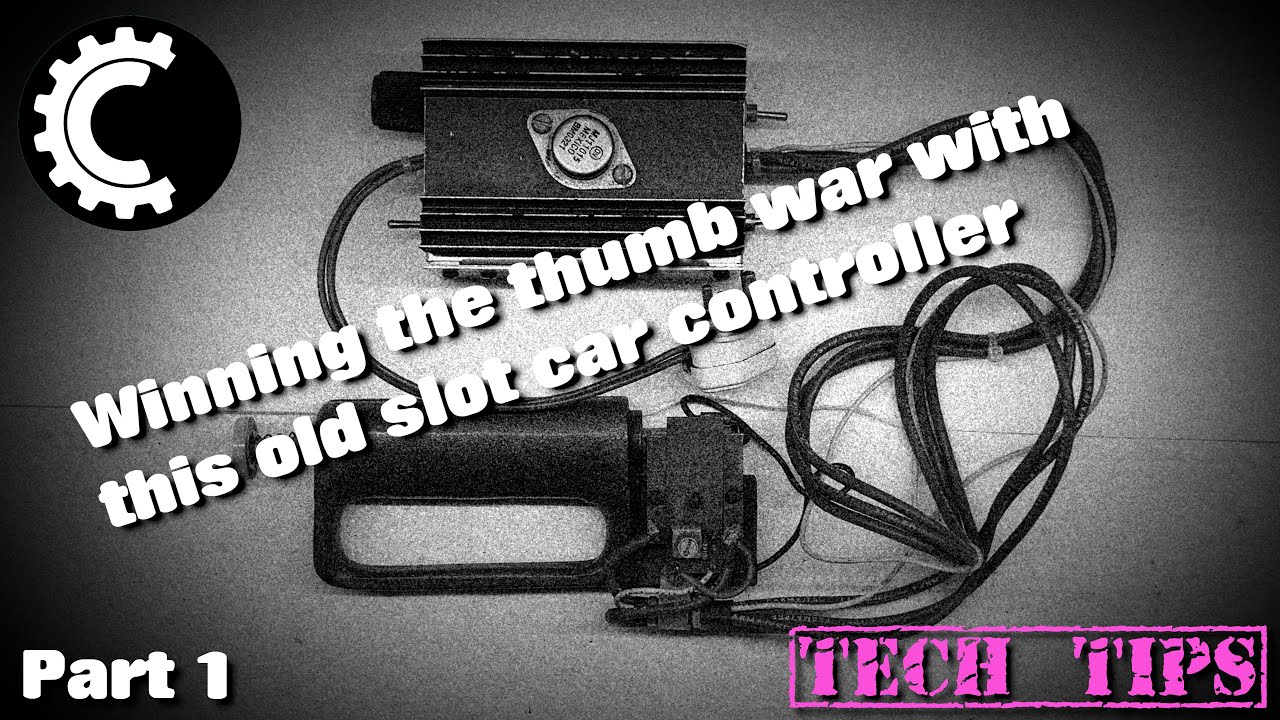 Winning the thumb war with this old slot car controller (circuit board ...