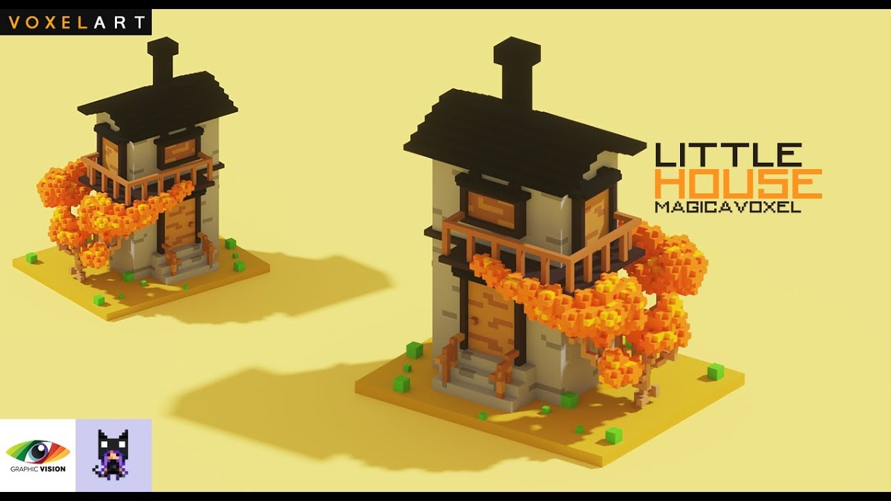 Magicavoxel | Creating a 3D Isometric House scene (Speed Art) - YouTube