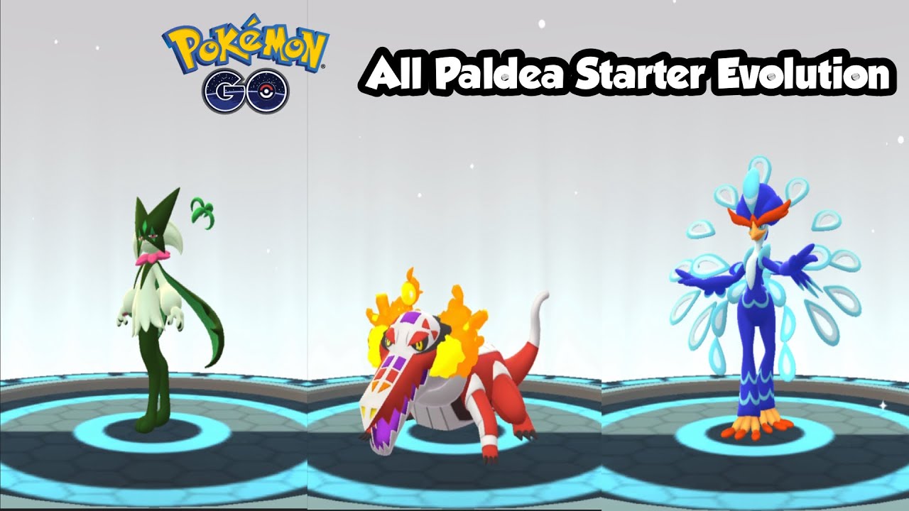 All Paldea Starters Evolution | Meowscarada | Skeledirge | Quaquaval ...