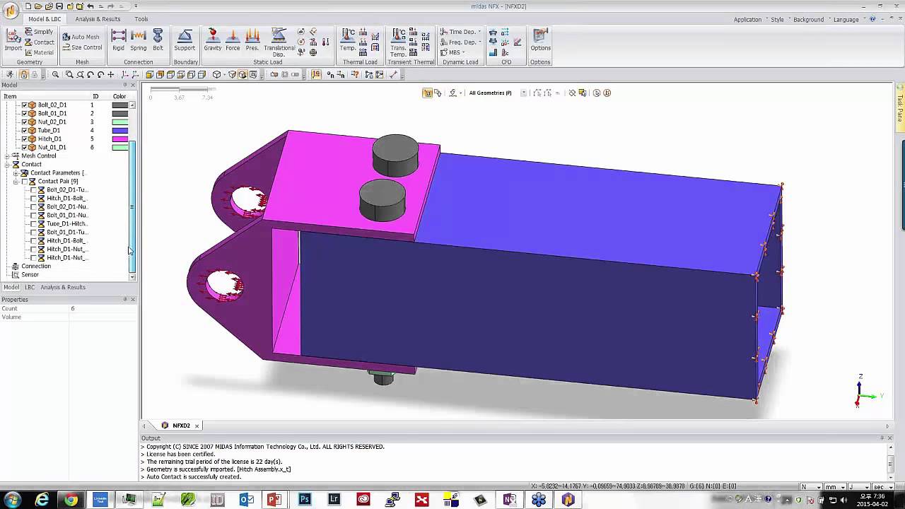 Simple Linear contact Analysis - YouTube